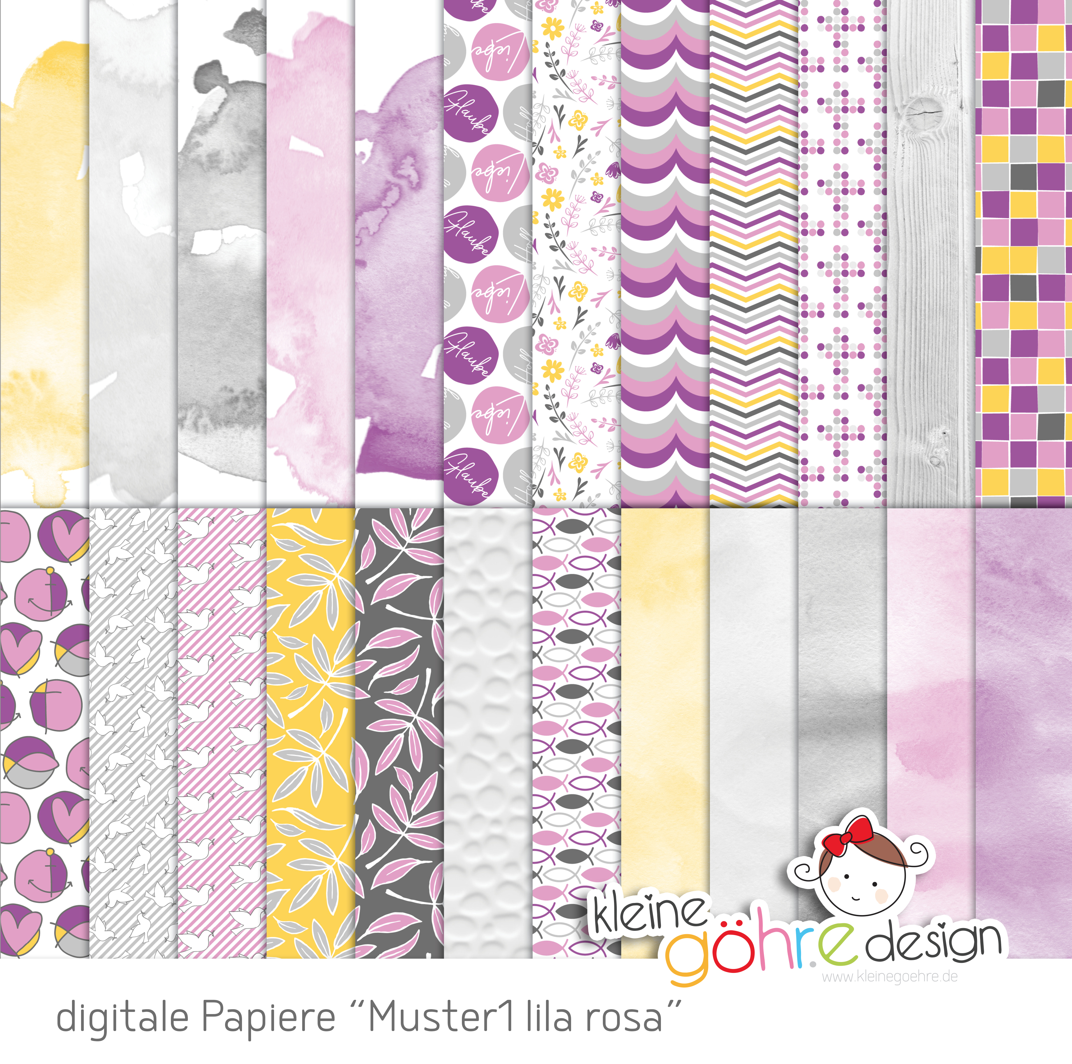 Plotterdatei "Kommunion / Firmung Heute rosa" + Papiere - kleine göhr.e design