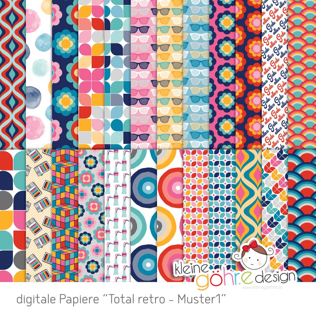 Plotterdatei "Total Retro" + Papiere - kleine göhr.e design