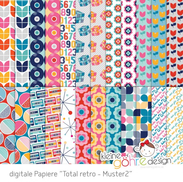 Plotterdatei "Total Retro" + Papiere - kleine göhr.e design