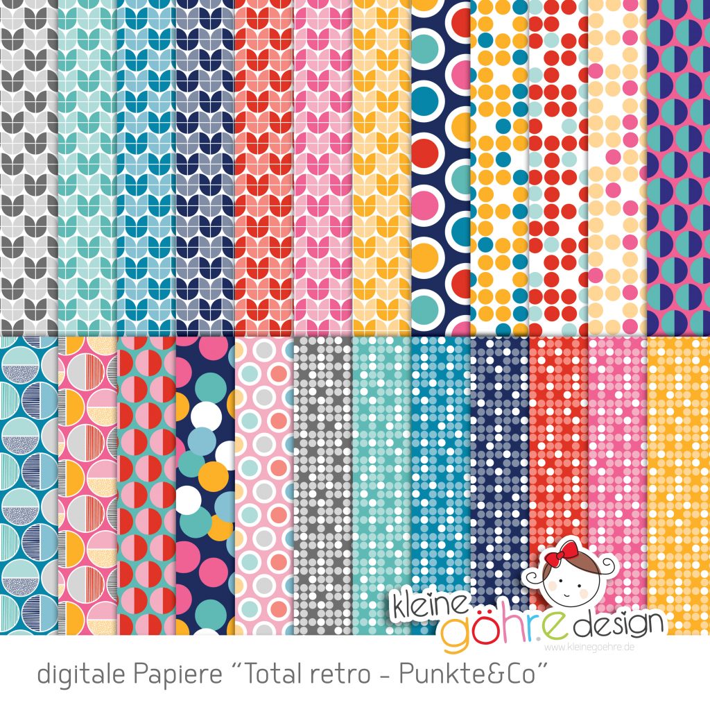 Plotterdatei "Total Retro" + Papiere - kleine göhr.e design