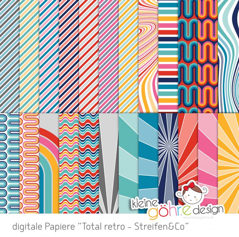 Plotterdatei "Total Retro" + Papiere - kleine göhr.e design