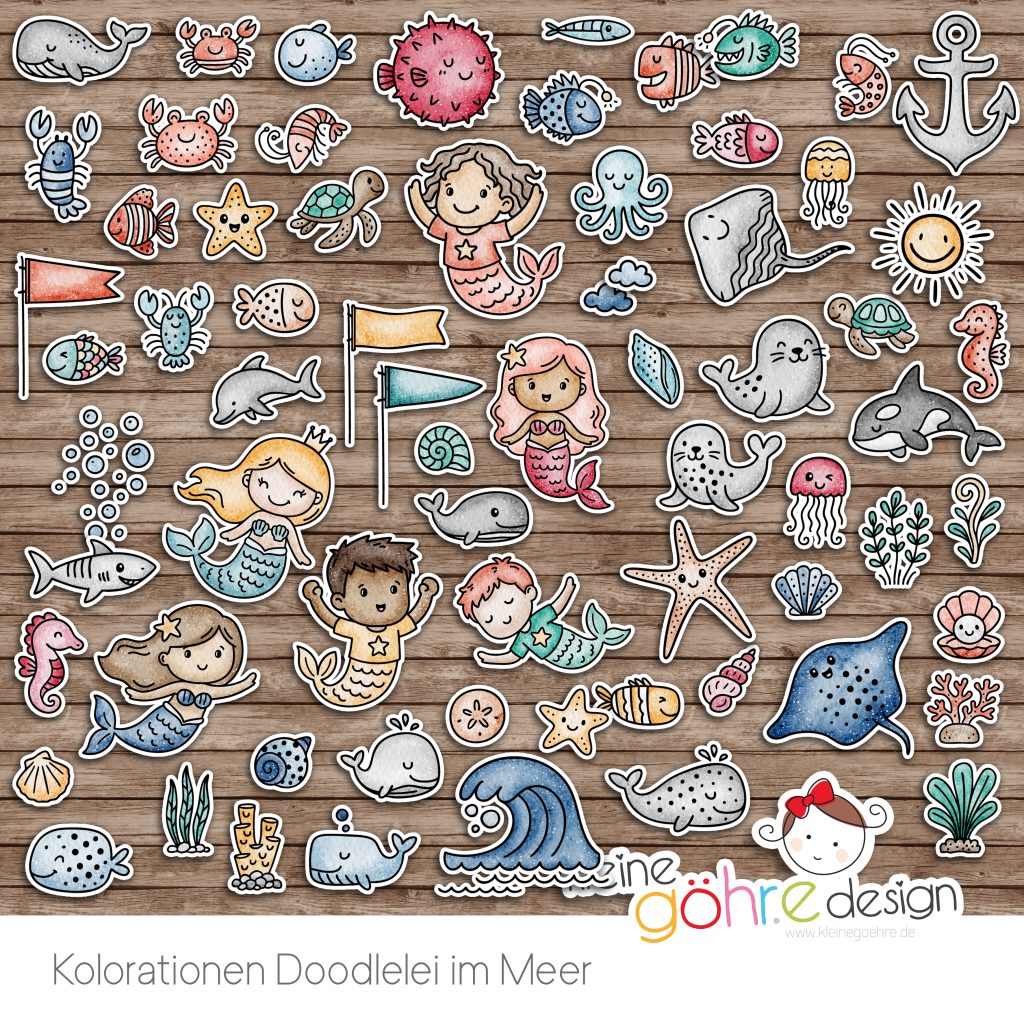 Plotterdatei "Doodlelei im Meer" - kleine göhr.e design